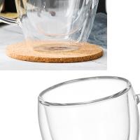China High Borosilicate Glass Double Insulated Coffee Cups With Handles for sale