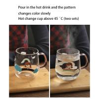 China Decal Paper Custom Made Glass Cups 400ml For Coffee Milk Juice Tea for sale