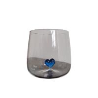 China Heart Shaped Lovers Transparent Glass Drinking Cup 350ml For coffee for sale