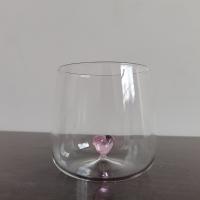 China Heart Shaped Lovers Transparent Glass Drinking Cup 350ml For coffee for sale
