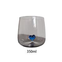 China Heart Shaped Lovers Transparent Glass Drinking Cup 350ml For coffee for sale