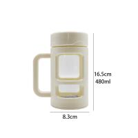 China Office Insulated Thermos Personalized Glass Cup 480ml Heat Resistant for sale