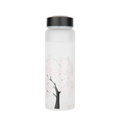 China Web Celebrity Fresh Color Changing Glass Beverage Bottles 600ml for sale