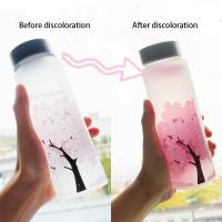 China Web Celebrity Fresh Color Changing Glass Beverage Bottles 600ml for sale