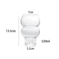 China Creative Gourd Shaped Dessert Glass Drink Cup Transparent 520ml for sale