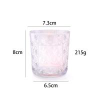 China Custom Carved Transparent Frosted Glass Candle Cup Handmade for sale