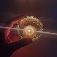 China Custom Carved Transparent Frosted Glass Candle Cup Handmade for sale