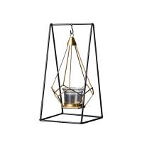China Modern Minimalist Wind Cradle Hanging Candle Holders With Metal Frame for sale