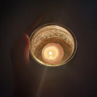 China Hotel Decor Carved Glass Cylinder Candle Holders Electroplated Colored for sale