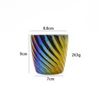 China Electroplated Spiral Glass Candlestick Holder Frosted Customized Logo for sale