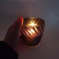 China Electroplated Spiral Glass Candlestick Holder Frosted Customized Logo for sale