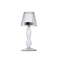 China Bedside Smooth Glass Modern Candle Holders Lamp Shaped Electroplated Colored for sale