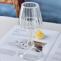 China Bedside Smooth Glass Modern Candle Holders Lamp Shaped Electroplated Colored for sale