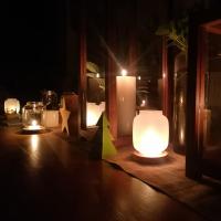 China Lantern Shaped Frosted Transparent Glass Candlestick With Aluminum Cap for sale