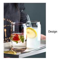 China Simple style glass cup clear glass drinking cup for milk juice ice cream for sale