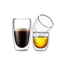 China Hot sales glass cup heat-insulated double wall glass cup for tea and coffee for sale