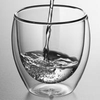 China Hot sales glass cup heat-insulated double wall glass cup for tea and coffee for sale