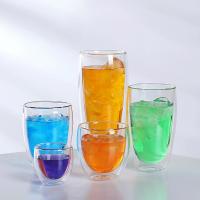 China Hot sales glass cup heat-insulated double wall glass cup for tea and coffee for sale