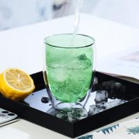 China Delicate Pyrex Glass Double Cup Colored For Home Breakfast for sale