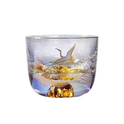China Luxury Delicate Personalized Glass Cup Gilded 110ml for sale