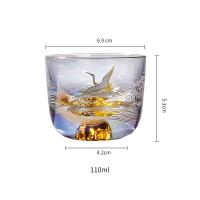 China Luxury Delicate Personalized Glass Cup Gilded 110ml for sale