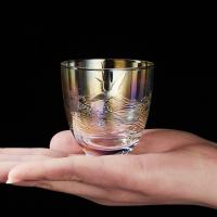 China Gilt Craft Unreal Color Glass Small Tea Cup 80ml 120ml for sale
