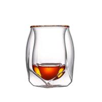 China Borosilicate Double Personalized Glass Cup Heat Resistant For Beverage Whisky for sale