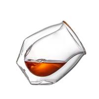 China Borosilicate Double Personalized Glass Cup Heat Resistant For Beverage Whisky for sale