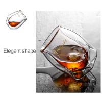 China Borosilicate Double Personalized Glass Cup Heat Resistant For Beverage Whisky for sale