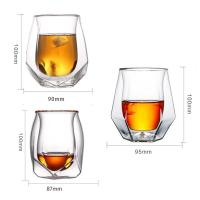 China Borosilicate Double Personalized Glass Cup Heat Resistant For Beverage Whisky for sale