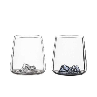 China Mountain Shaped Whisky Glass Cup high borosilicate 400ml for sale