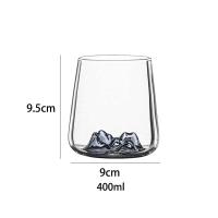 China Mountain Shaped Whisky Glass Cup high borosilicate 400ml for sale