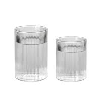 China Classic Lead free Glass Drinking Cup 300ml 400ml Vertical Striped for sale
