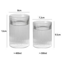 China Classic Lead free Glass Drinking Cup 300ml 400ml Vertical Striped for sale