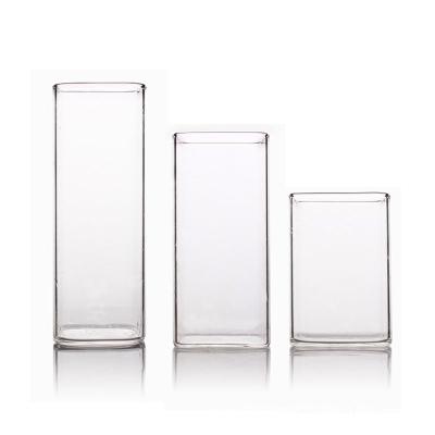 China Square High Borosilicate Personalized Glass Cup 250ml 400ml for Breakfast Milk for sale