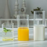 China Square High Borosilicate Personalized Glass Cup 250ml 400ml for Breakfast Milk for sale