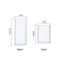 China Square High Borosilicate Personalized Glass Cup 250ml 400ml for Breakfast Milk for sale