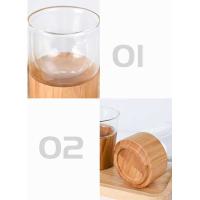 China High Borosilicate Wine Drinking Glass Cup 200ml With Wooden Bottom for sale