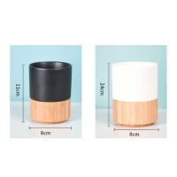 China High Borosilicate Wine Drinking Glass Cup 200ml With Wooden Bottom for sale