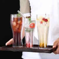 China Cylinder Double Borosilicate Glass Beer Mug 300ml 400ml 450ml for sale