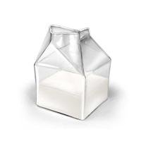 China High borosilicate Breakfast Milk Glass Bottle 250ml Clear Square Shape for sale
