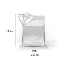 China High borosilicate Breakfast Milk Glass Bottle 250ml Clear Square Shape for sale