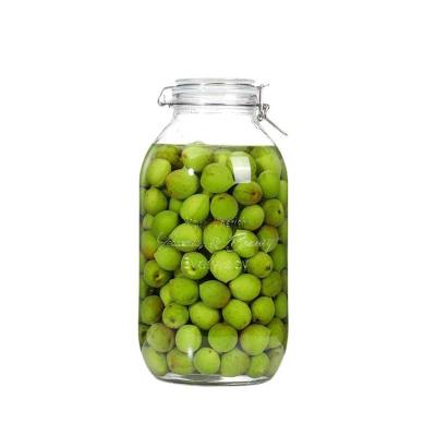 China 1000ml Household Pickle Glass Storage Jars With Clasp Lid for sale