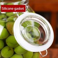 China 1000ml Household Pickle Glass Storage Jars With Clasp Lid for sale
