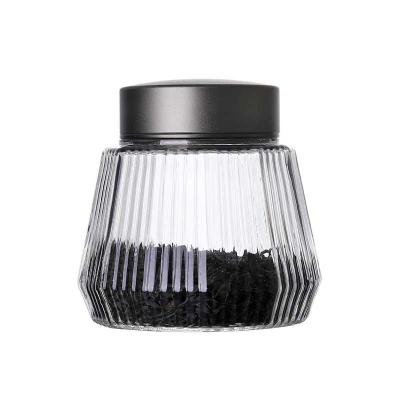 China 300ml Scented Tea Glass Storage Jars With Double Sealing Cover for sale