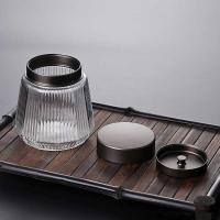 China 300ml Scented Tea Glass Storage Jars With Double Sealing Cover for sale