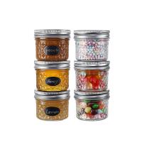China 4Oz Crystal Mason Caviar Glass Storage Jars With Airtight Lids for sale