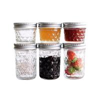 China 4Oz Crystal Mason Caviar Glass Storage Jars With Airtight Lids for sale