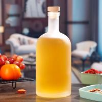 China Transparent Frosted Beverage Juice Wine bottle Whisky Vodka Spirit Liquor Glass Bottle for sale