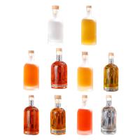 China Transparent Frosted Beverage Juice Wine bottle Whisky Vodka Spirit Liquor Glass Bottle for sale